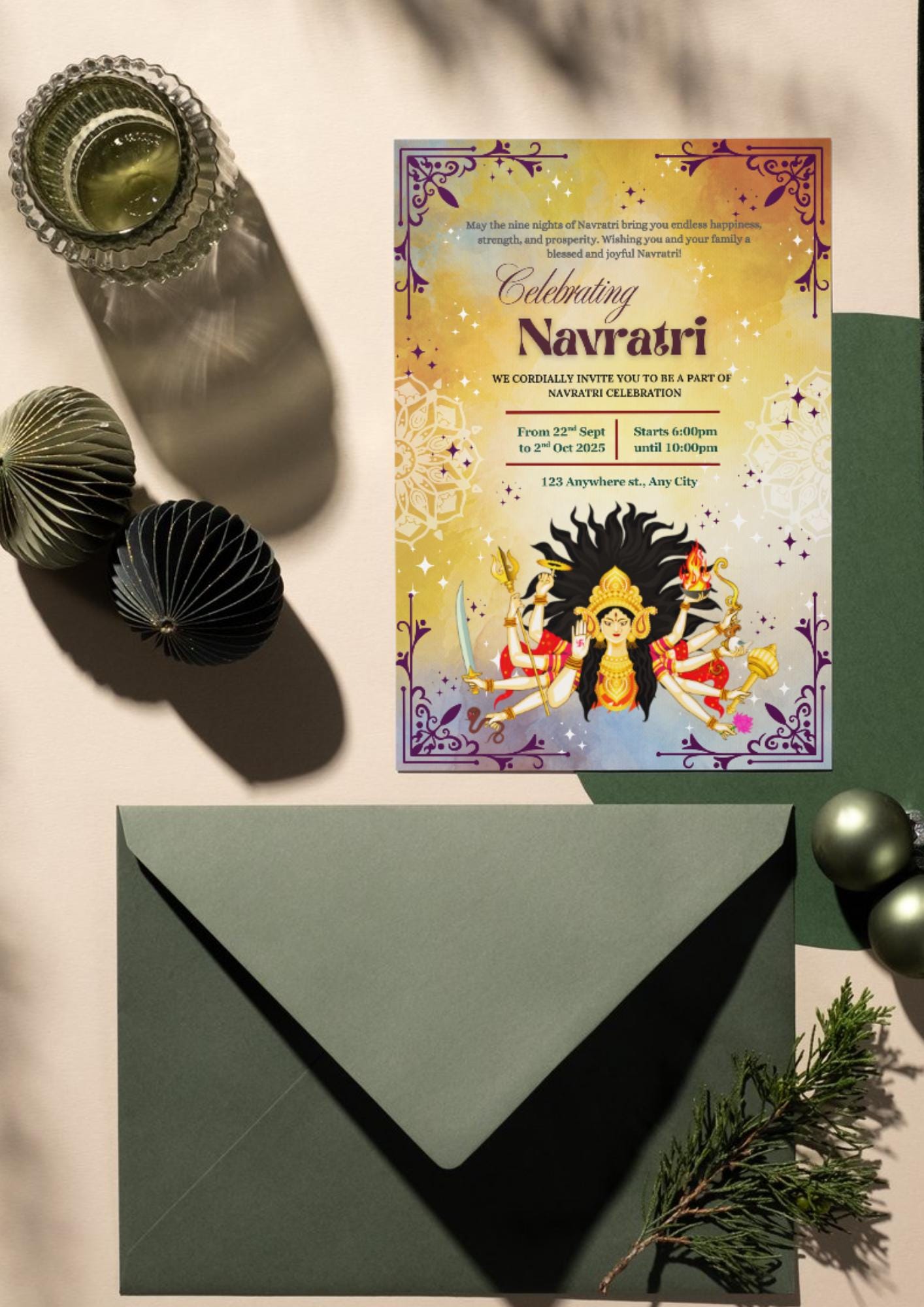 Navratri Golu Invitation Template: Editable Hindu Festival Card ...