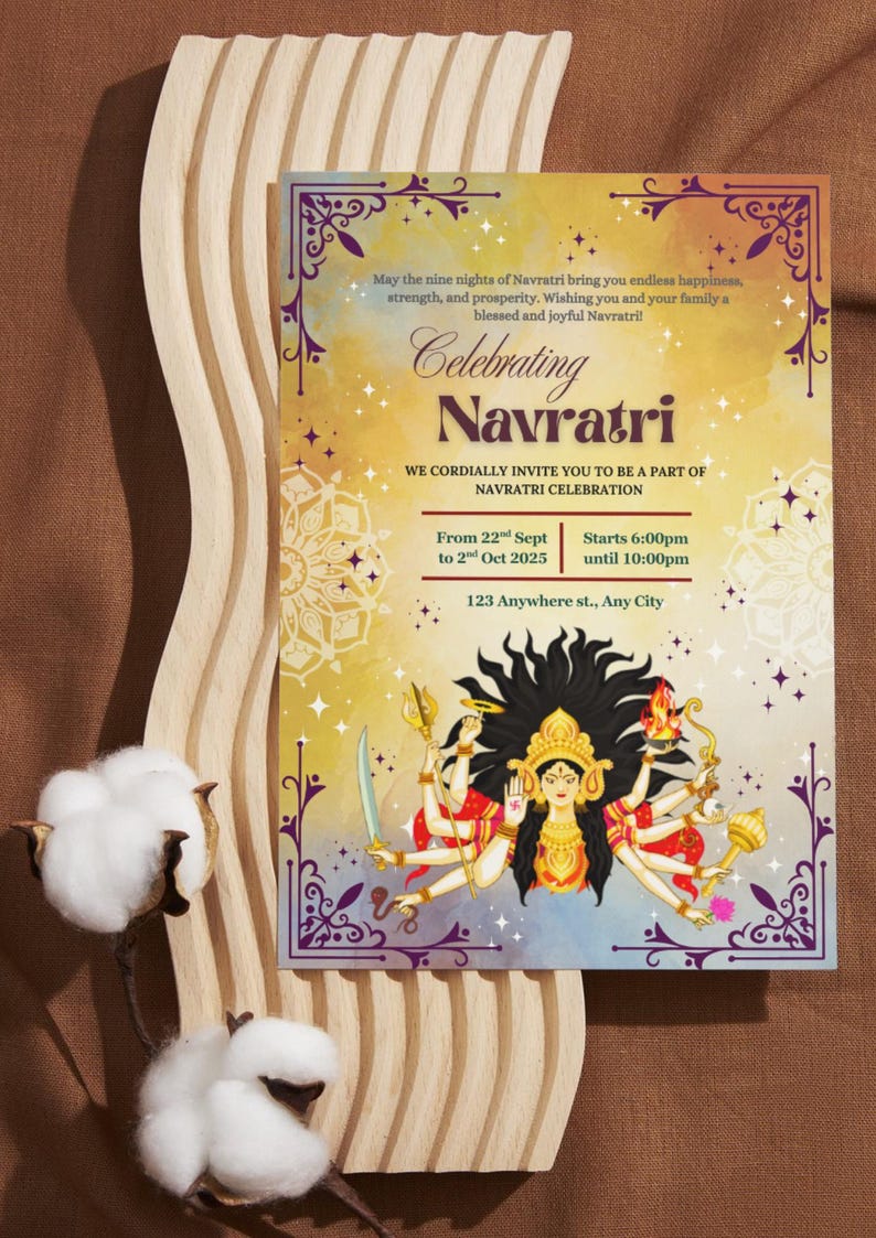 Navratri Golu Invitation Template: Editable Hindu Festival Card ...