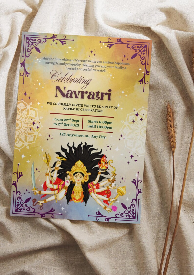 Navratri Golu Invitation Template: Editable Hindu Festival Card ...