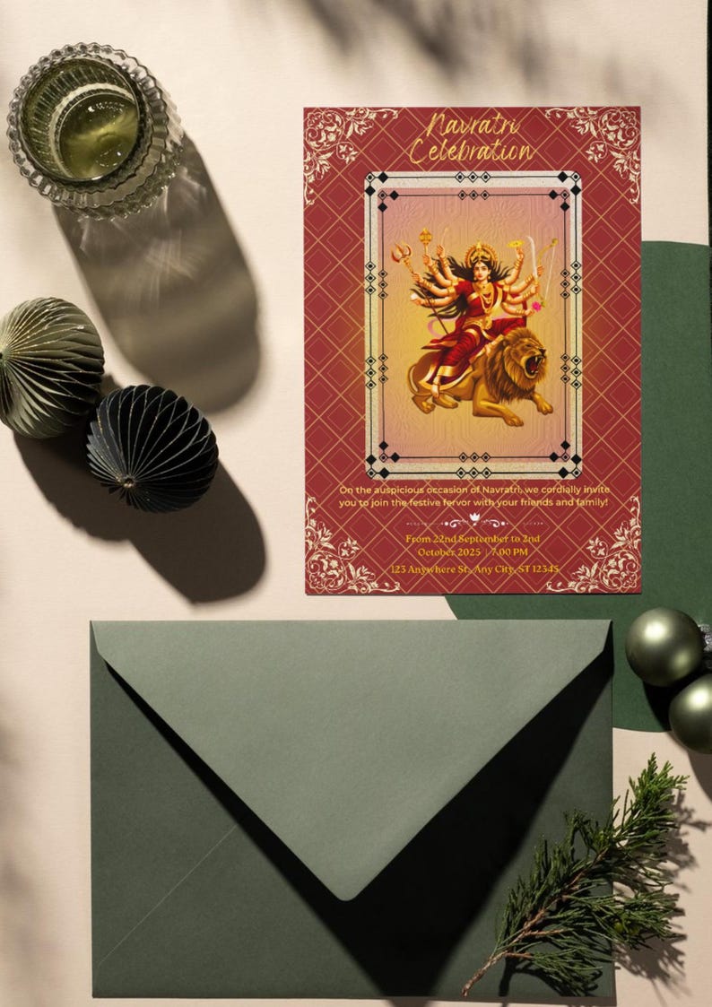 Navratri Golu Invitation: Editable Hindu Festival Card (digital) - Etsy