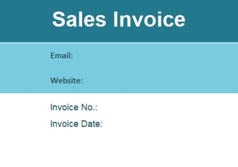 Sales Invoice Template for Sole Traders – Editable Excel Invoice ...