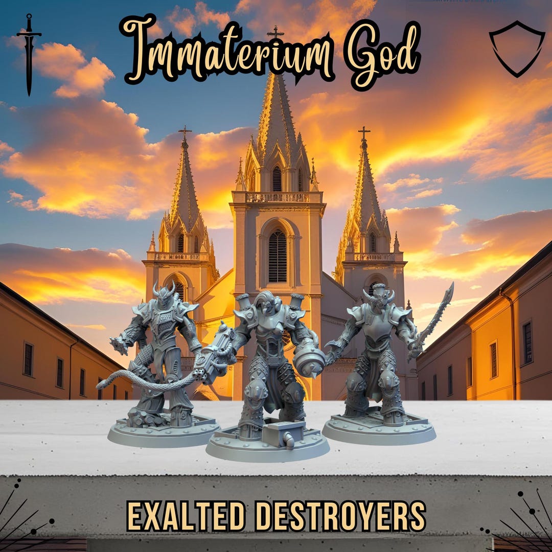 Exalted Destroyers X2 - Immaterium God- 3D Printed - Bases Included - Etsy