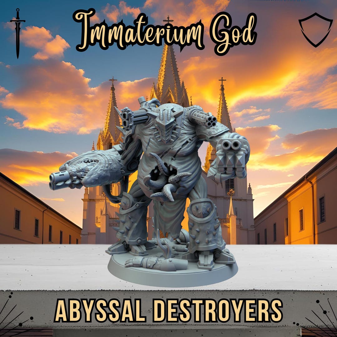 Abyssal Destroyers X2 - Immaterium God- 3D Printed - Bases Included - Etsy