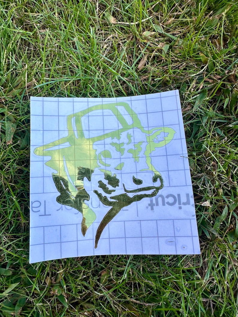 Cow With Backwards Hat Sticker Decal - Etsy