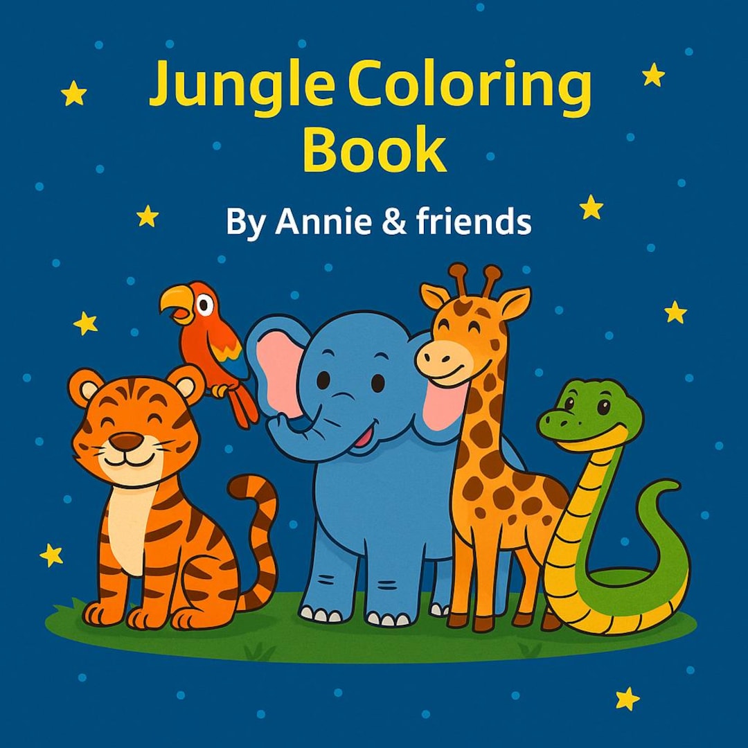 Jungle Animals Coloring Book – Printable PDF for Kids Ages 3–7 - Etsy