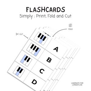 Piano Flashcards for Beginners: Music Note & Rhythm Learning (printable ...