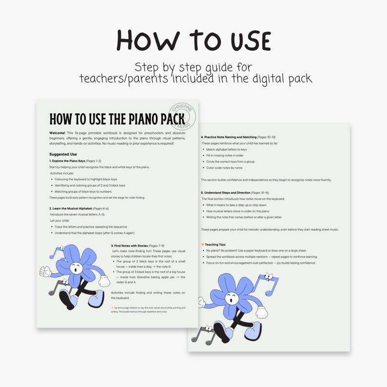 Preschool Piano Worksheet: Music Learning Activities (PDF Downloadable ...