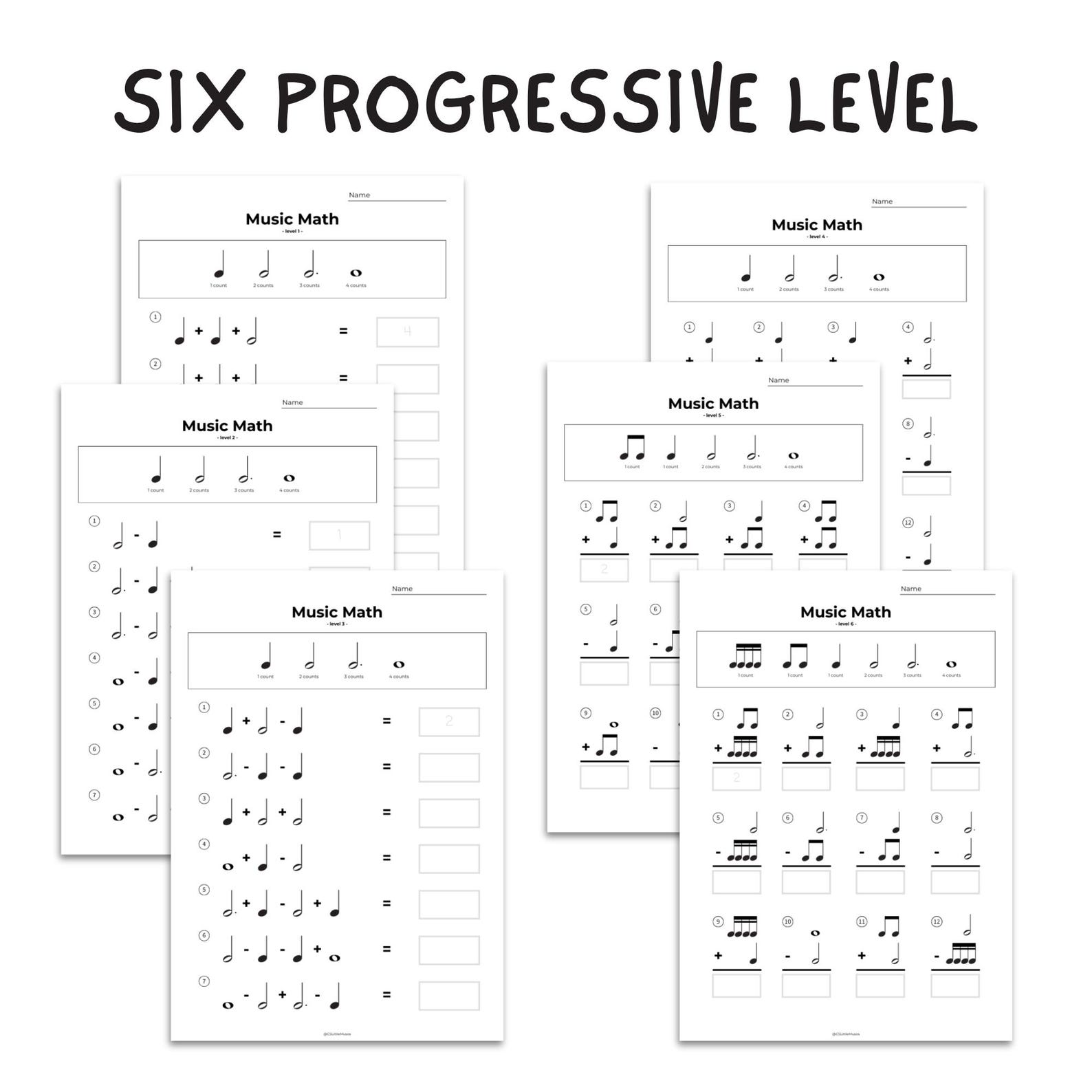Music Math Rhythm Worksheets: Beginner Note Value Practice (printable ...