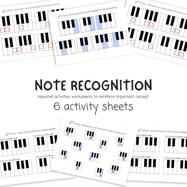 Preschool Piano Worksheet: Music Learning Activities (PDF Downloadable ...