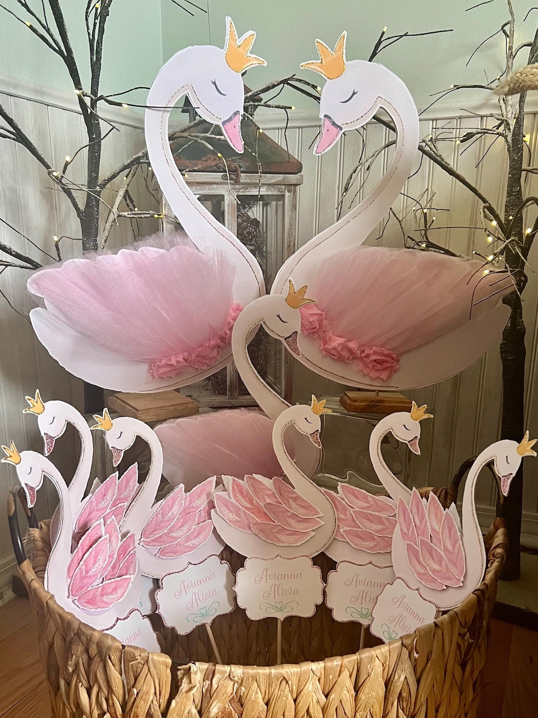 Swan Centerpieces - Etsy