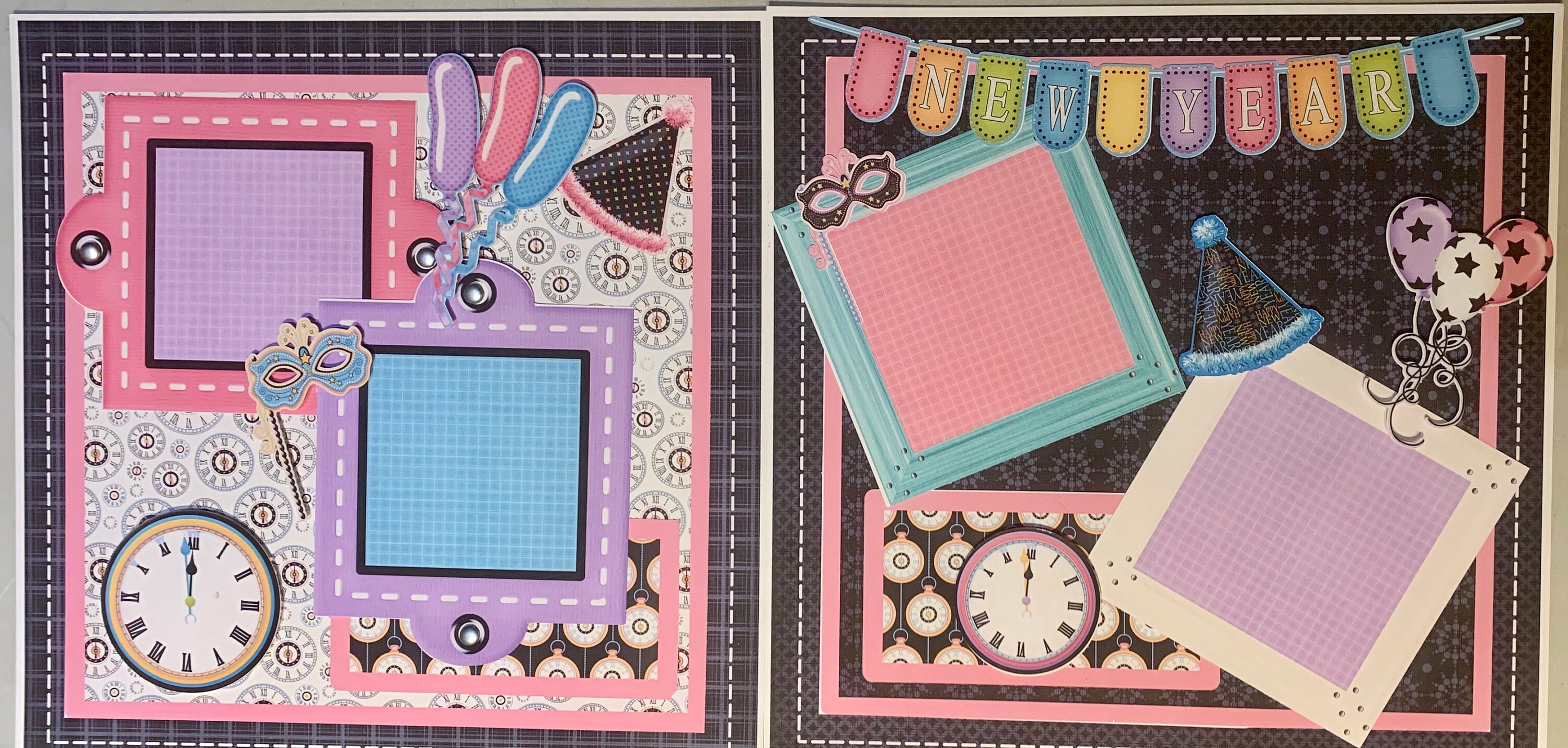 Birthday Party Scrapbook Layout Kit - Etsy