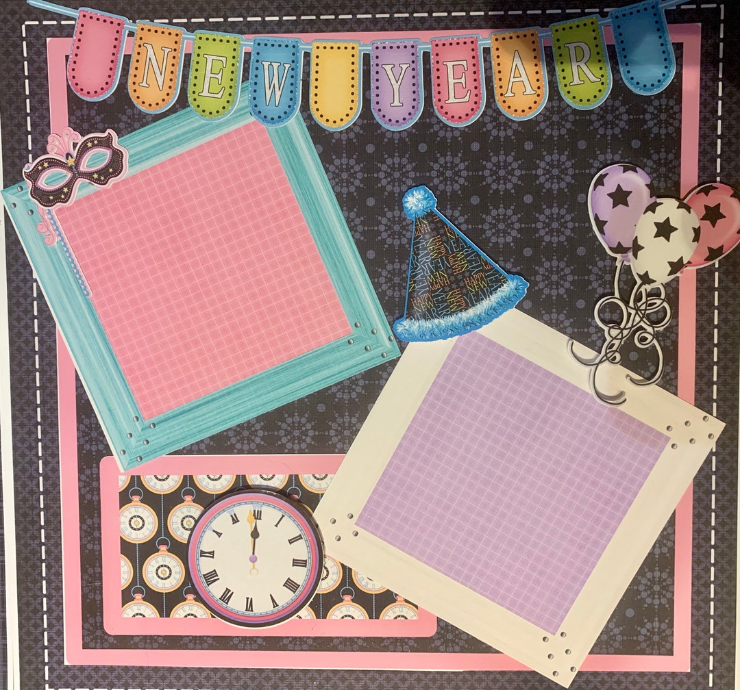 Birthday Party Scrapbook Layout Kit - Etsy