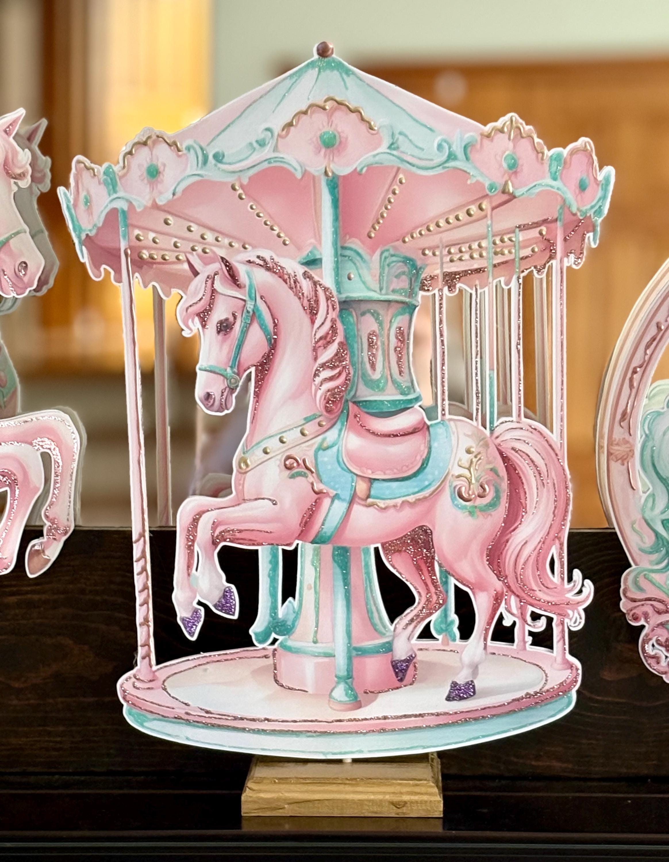Pink and Mint Green Carousel Set of Three - Etsy