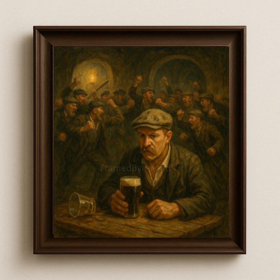 Irish Pub Fight Painting – Vintage Bar Riot Scene Wall Art (digital ...