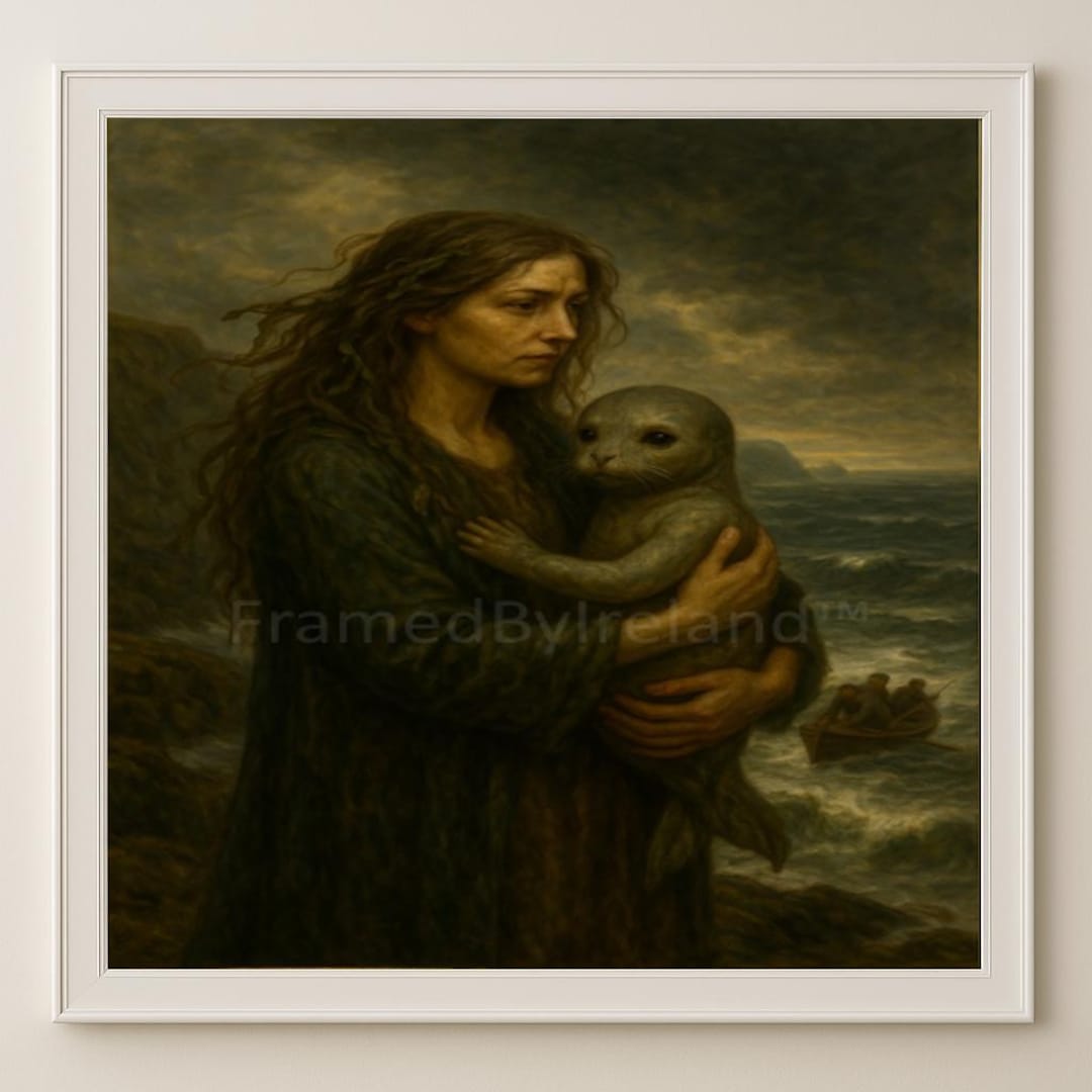 Selkie Mother Art Print – Irish Folklore, Seal Woman Legend (digital ...