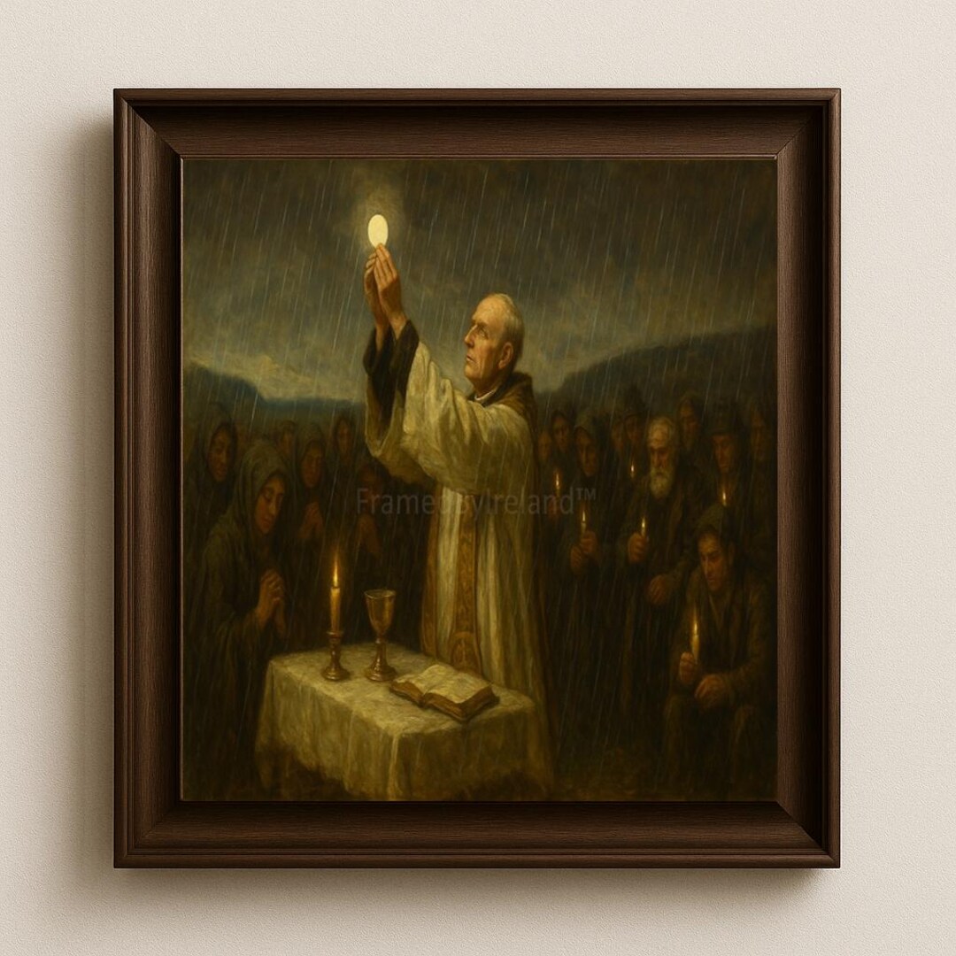 Irish Catholic Mass in the Rain Art Print – Sacred Painting (digital ...