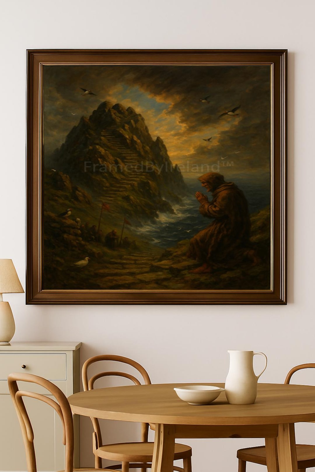 Skellig Michael Monk Painting Celtic Pilgrimage Art Irish Monastery ...