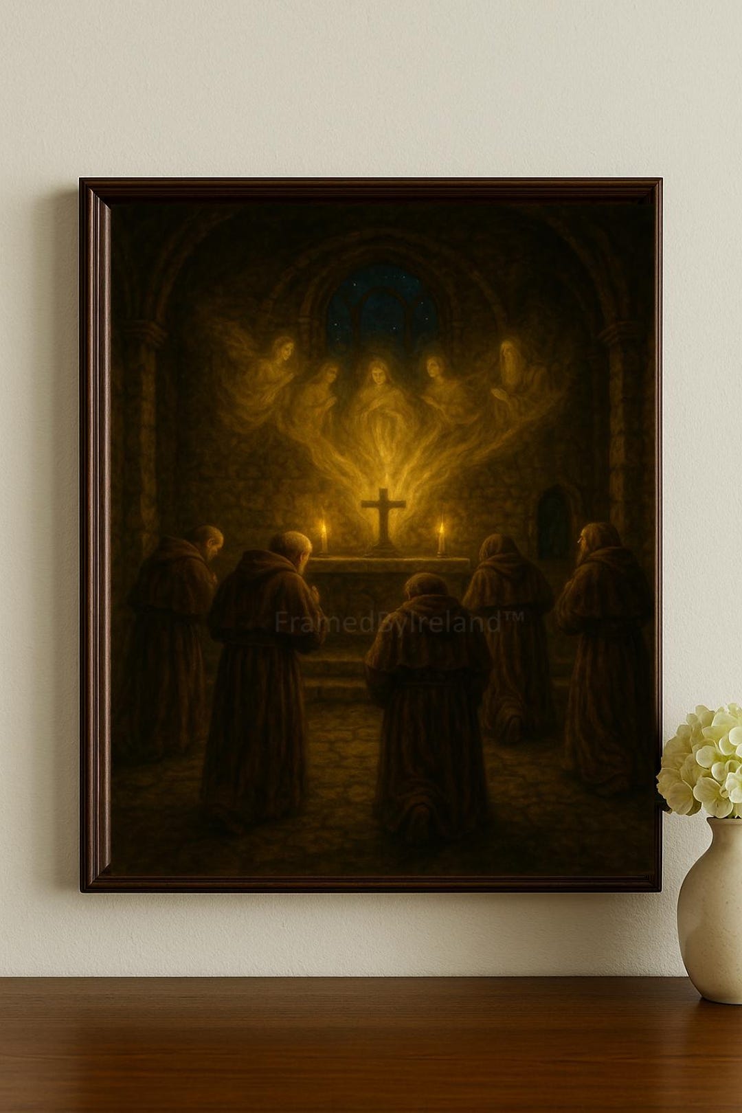 Irish Abbey Monks Art Print – Catholic Mystical Scene (digital Download ...