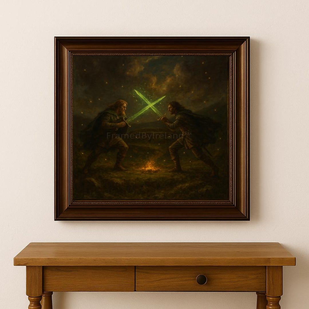 Duel of the Emerald Blades | Celtic Warrior Fantasy Battle Art | Irish ...