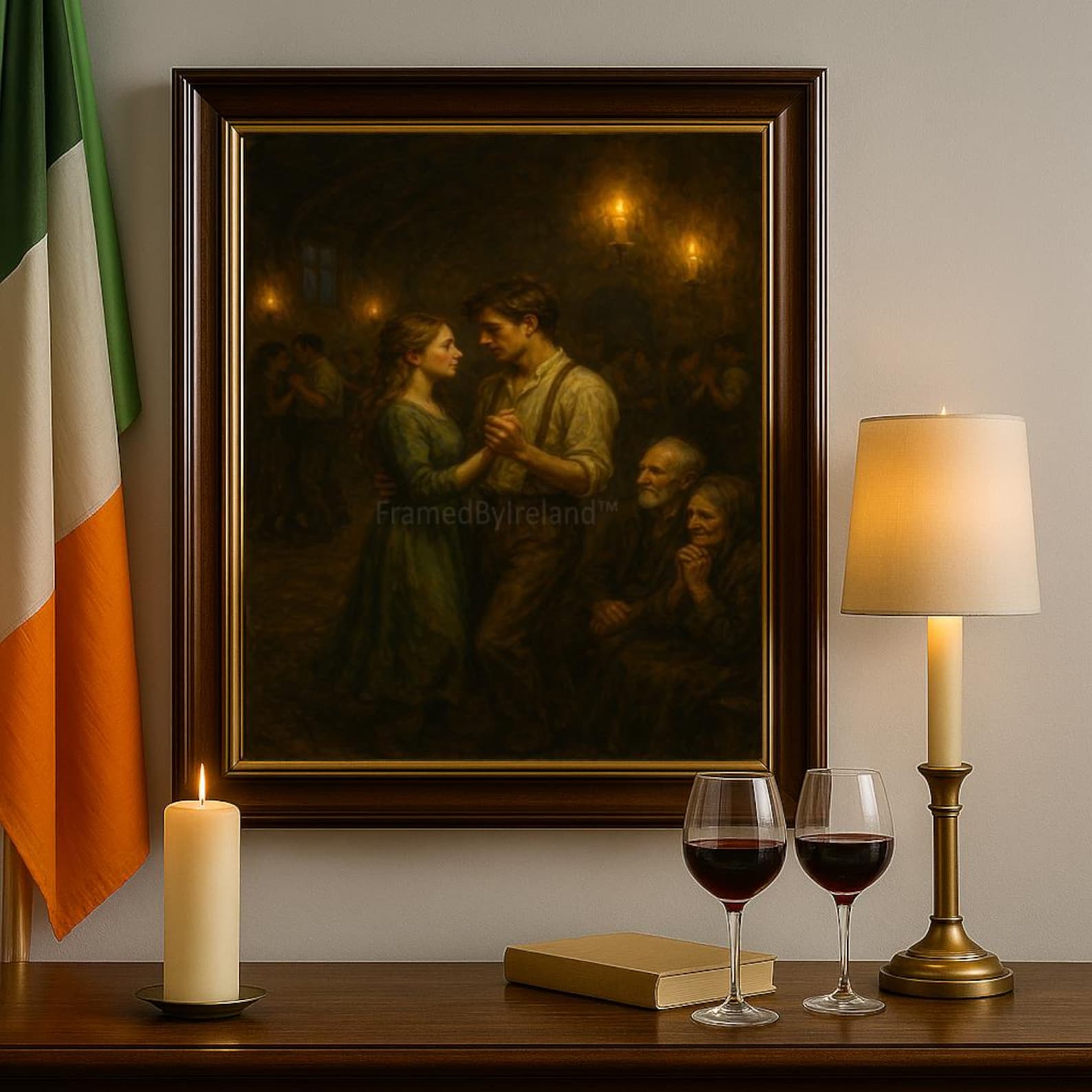 Dance in the Gaeltacht Hall | Irish Couple Village Romance Print ...