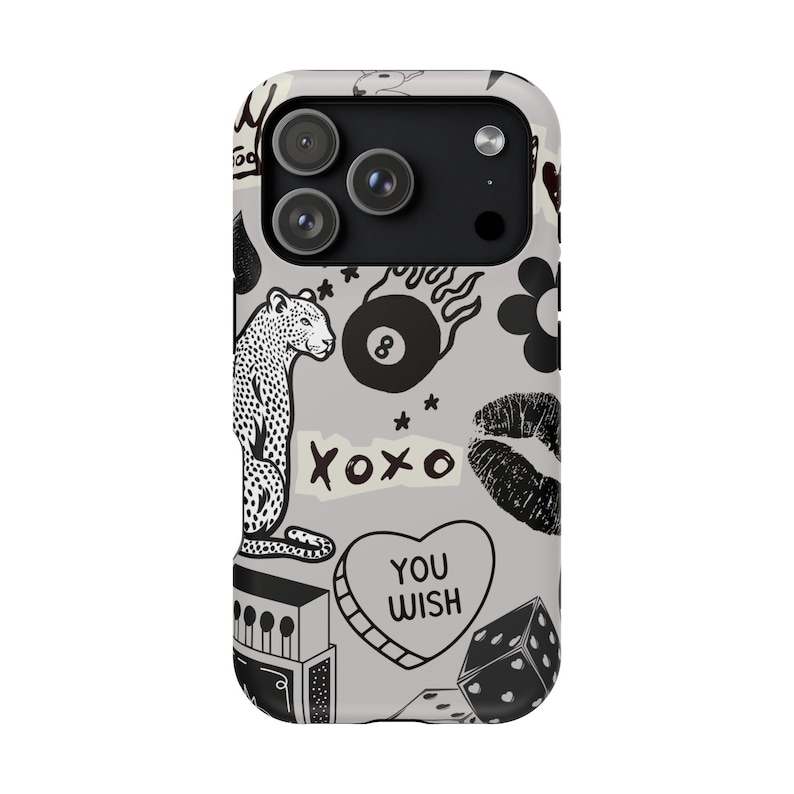Black and White Tattoo Doodle Phone Case | Magnetic Impact-resistant ...