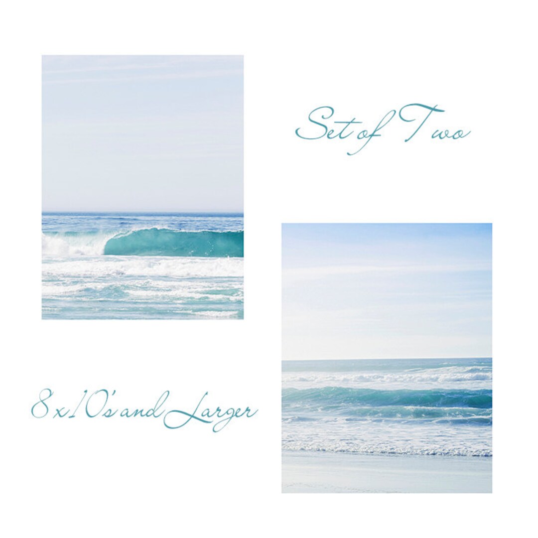 Ocean Print Set, Turquoise Home Decor Art, Ocean Photo Set, Beach Art ...