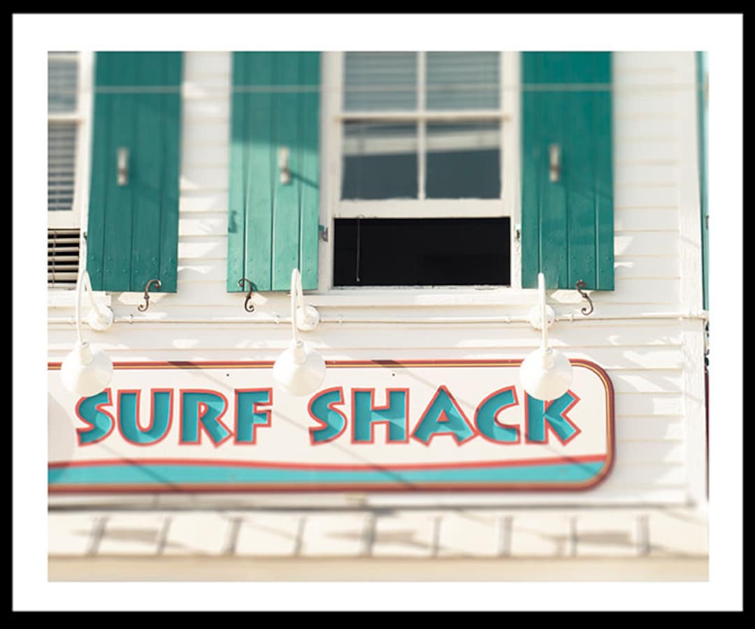 Art, Photography, Surf Shack Print, Boardwalk, Summer, Turquoise ...