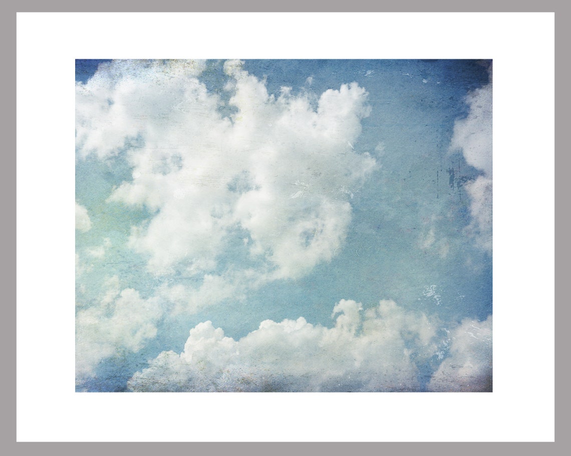 Clouds Photo, Blue Sky Print, Set of 2 Prints, Clouds Photograph ...