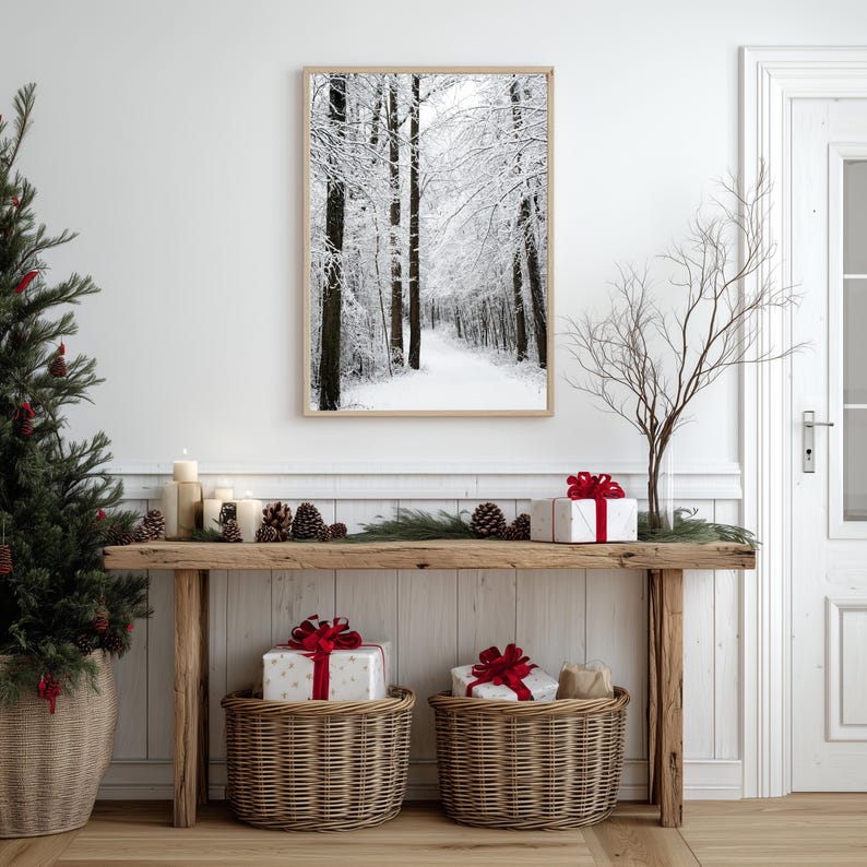 Winter Scene Print, Forest in Snow Print, Snow Covered Woods Photo ...
