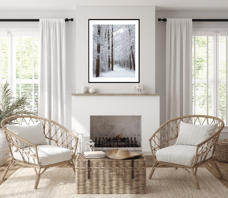 Winter Scene Print Forest in Snow Print Snow Covered Woods - Etsy