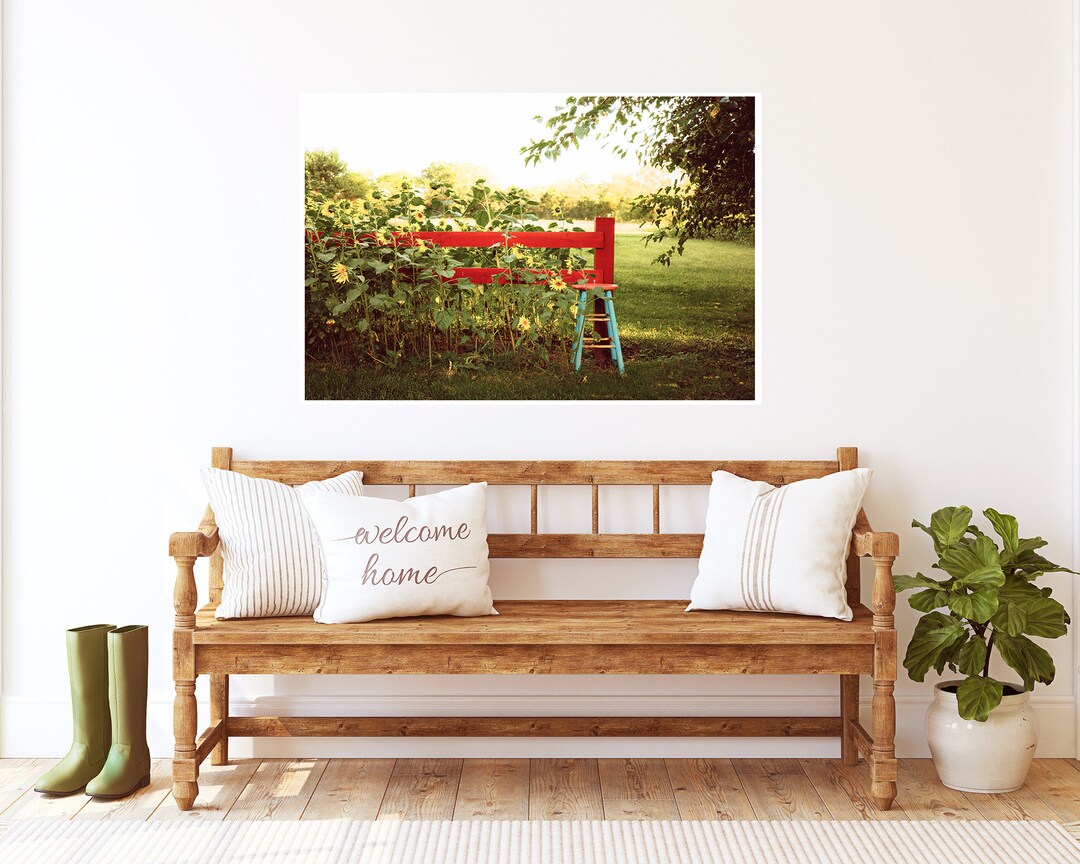 Modern Farmhouse Decor Print, Sunflowers Photo, Rustic Fall Decor ...