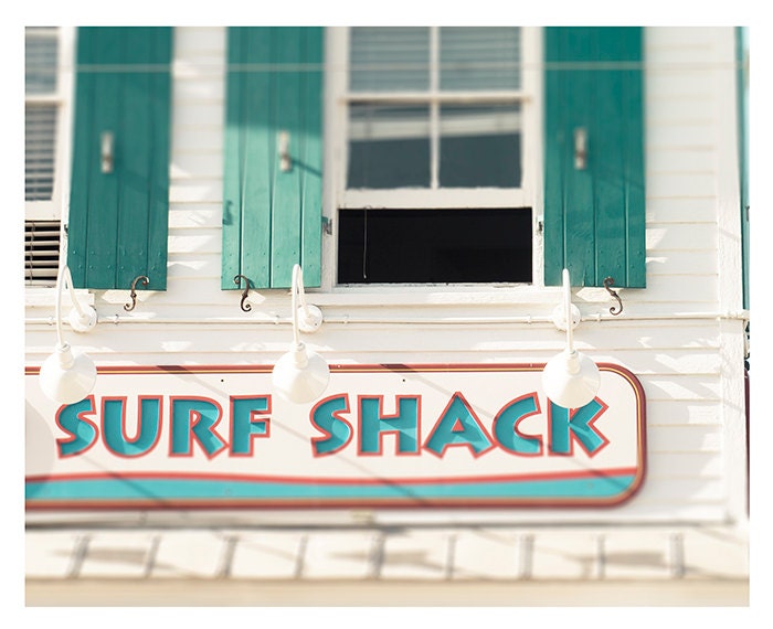 Art, Photography, Surf Shack Print, Boardwalk, Summer, Turquoise ...