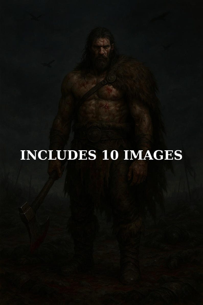 Barbarian Warrior Art Pack – Valhalla Fantasy Digital Download (10 ...
