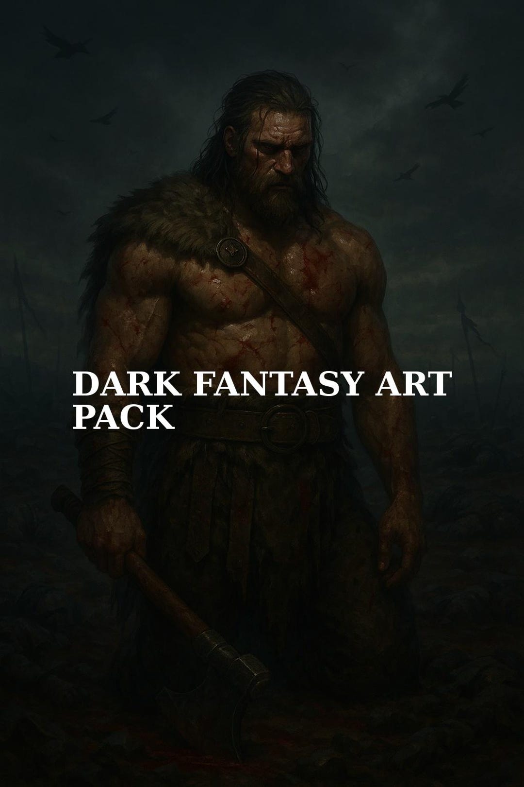 Barbarian Warrior Art Pack – Valhalla Fantasy Digital Download (10 ...