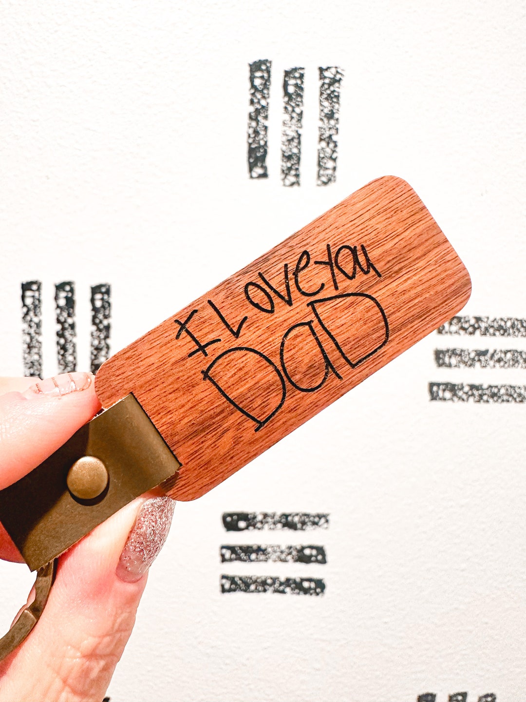 Engraved Handwriting Koa Wooden Keepsake Keychain - Etsy