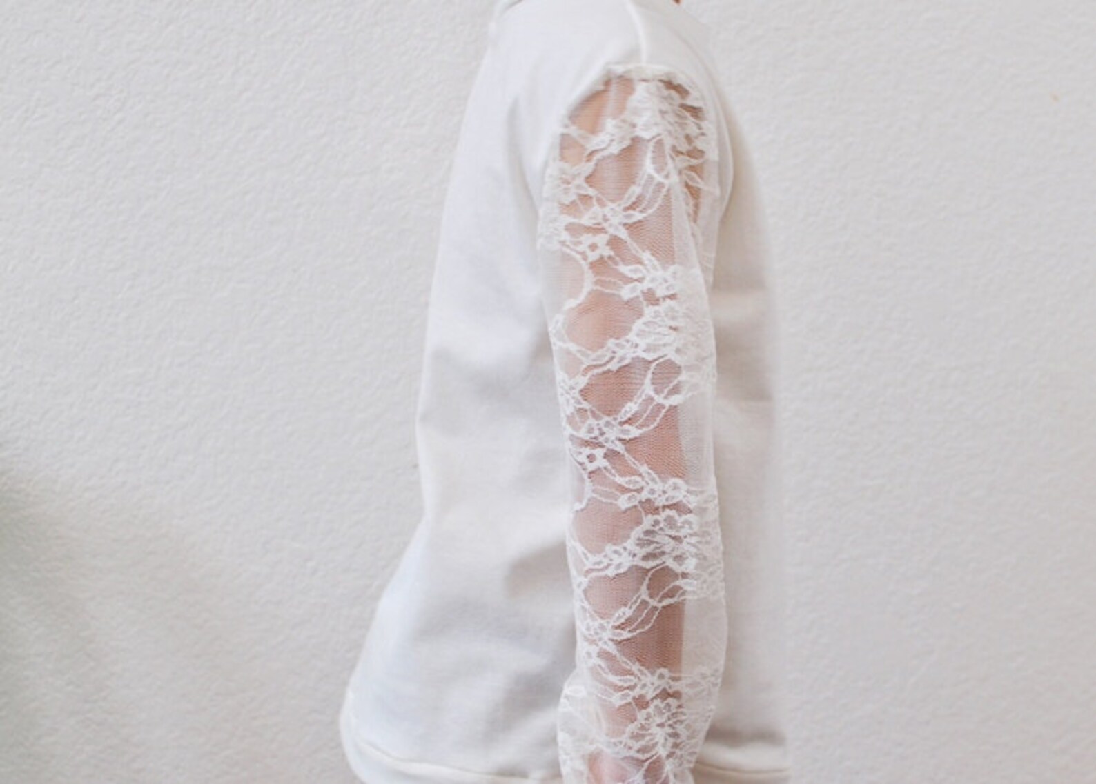 Lace Sleeve Layering Shirt Available in 8 Colors / Long Sleeve Layering ...