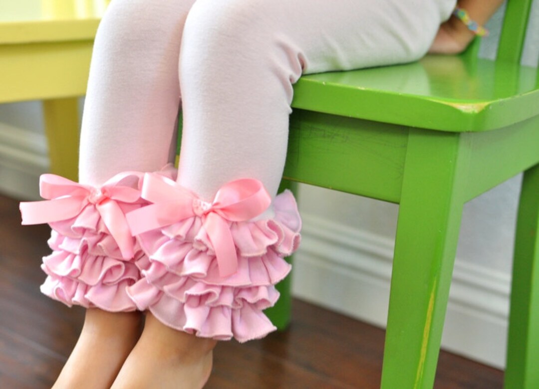 Light Pink Leggings With Full Ruffles / Girls Leggings - Etsy
