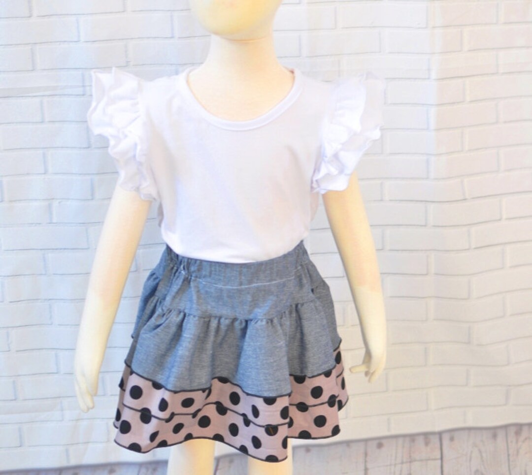 Solid Colored Double Flutter Sleeve Shirt Available in Many Colors ...