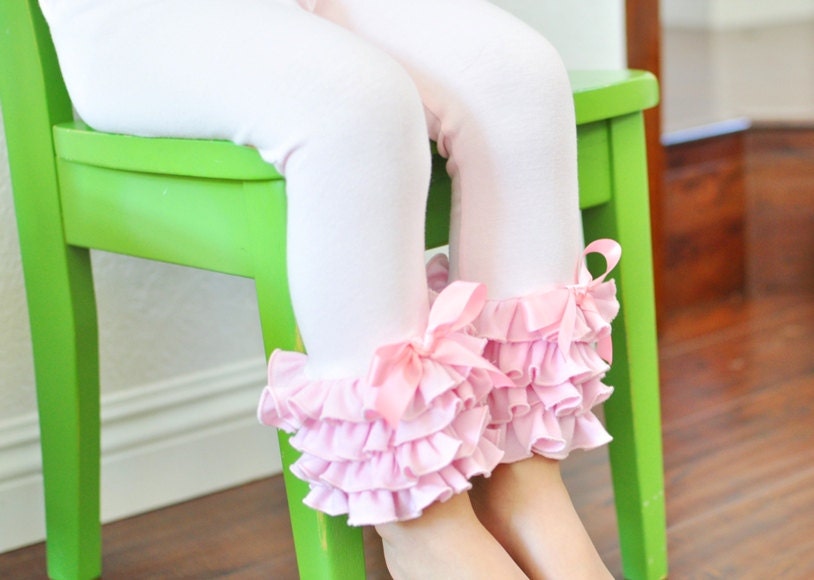 Light Pink Leggings With Full Ruffles / Girls Leggings - Etsy