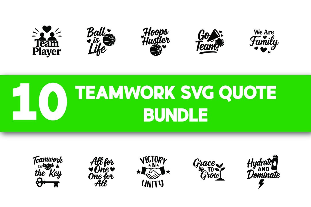 Teamwork SVG Quote Bundle, Sports & School Team Designs (digital ...
