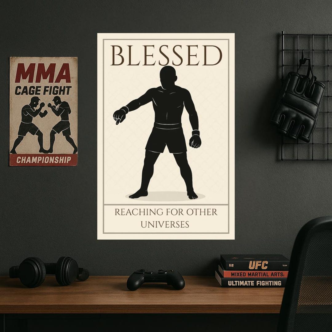 BLESSED MMA Poster- Calmcombat Motivational Wall Art | Reaching for ...