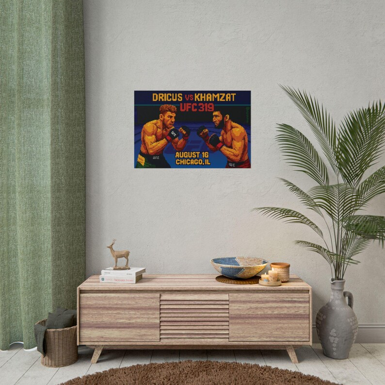 UFC 319 Poster – Dricus Vs Khamzat | Retro 16-bit Pixel Art | MMA Fight ...