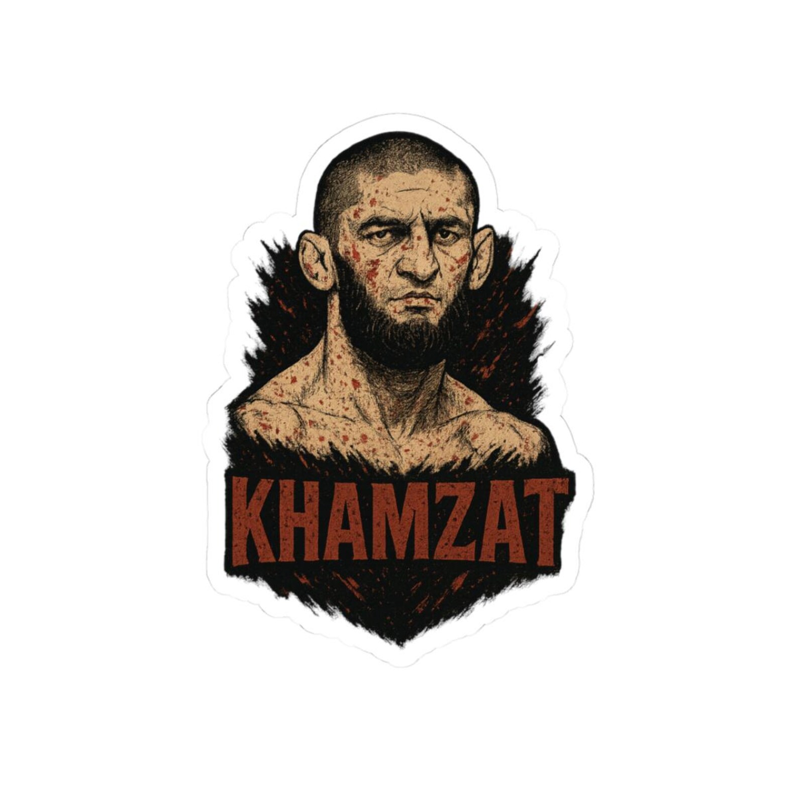 Khamzat Chimaev UFC Sticker MMA Fighter Edgy Vintage Vinyl Decal - Etsy