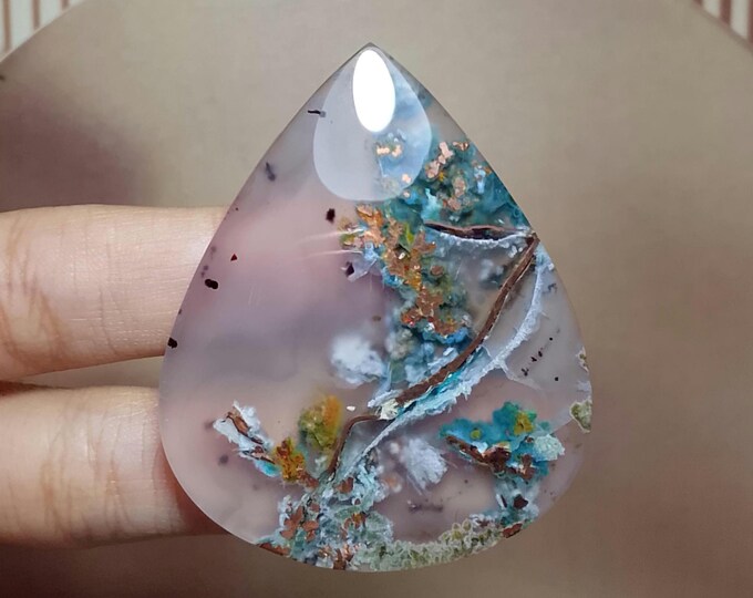 Chrysocolla Native Copper • Aquadite • Gemstone Pendant • Cabochon Size ...