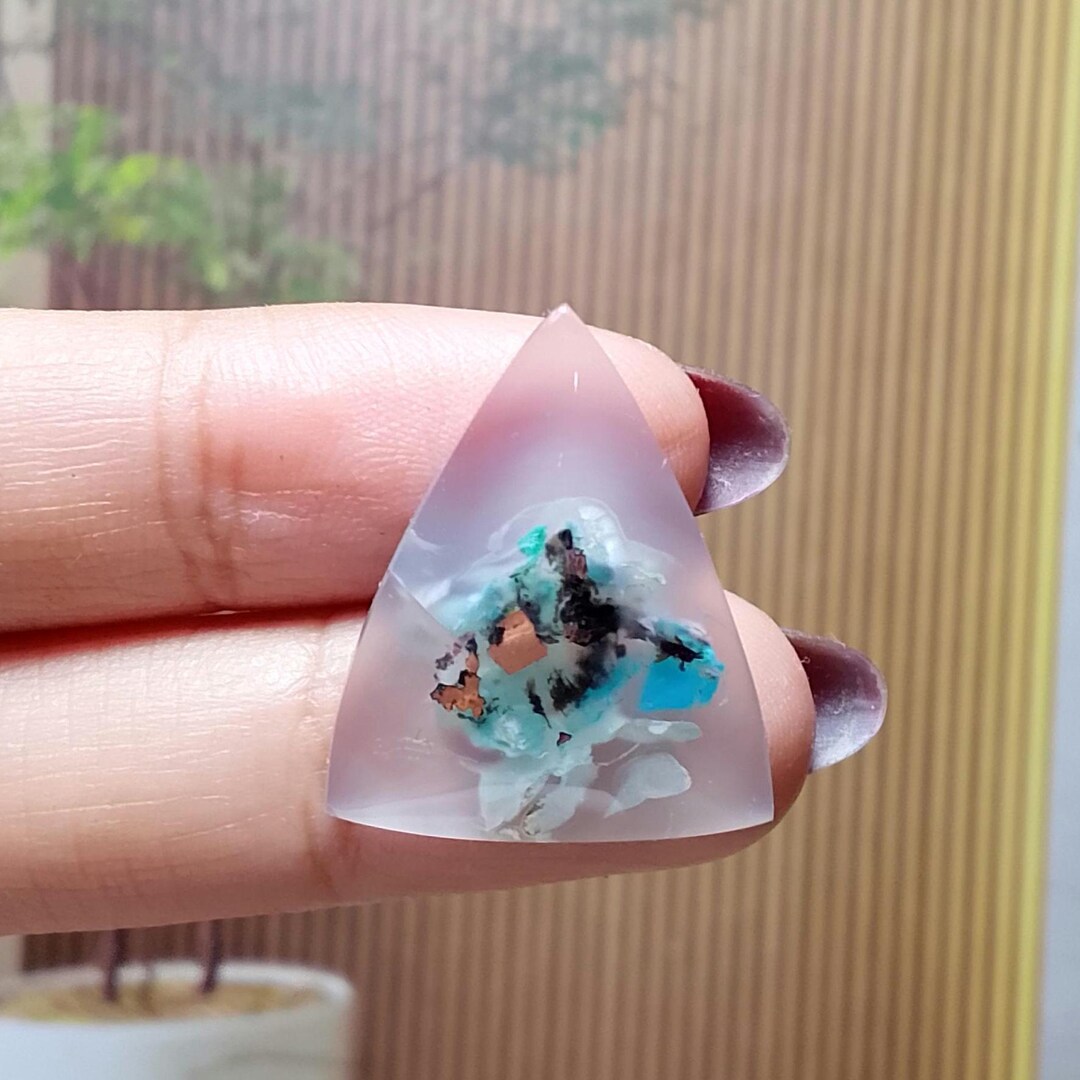 Chrysocolla Native Copper • Aquadite • Gemstone Pendant • Cabochon ...
