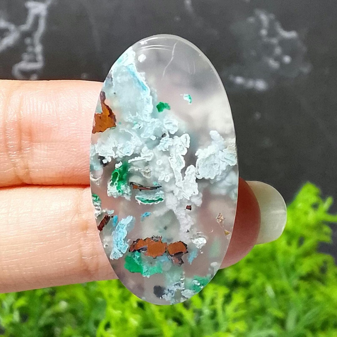 Chrysocolla Native Copper • Aquadite • Gemstone Pendant • Cabochon Size ...