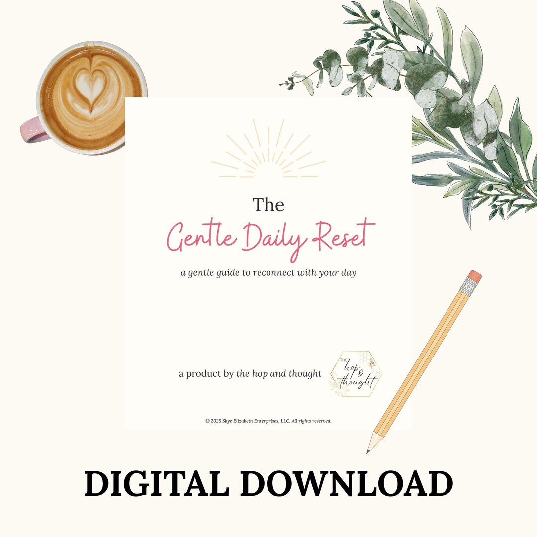 Gentle Daily Reset | Printable Self-care Journal for Mindfulness and Productivity | Daily Mental ...
