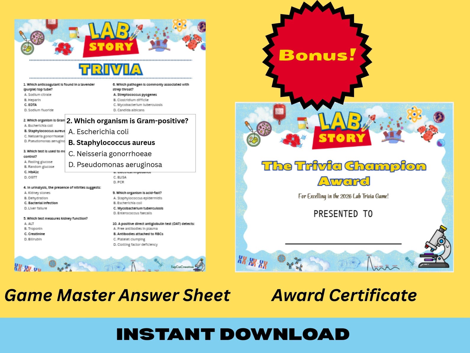 Medical Lab Week Trivia | 40 Trivia Questions (digital Download) - Etsy