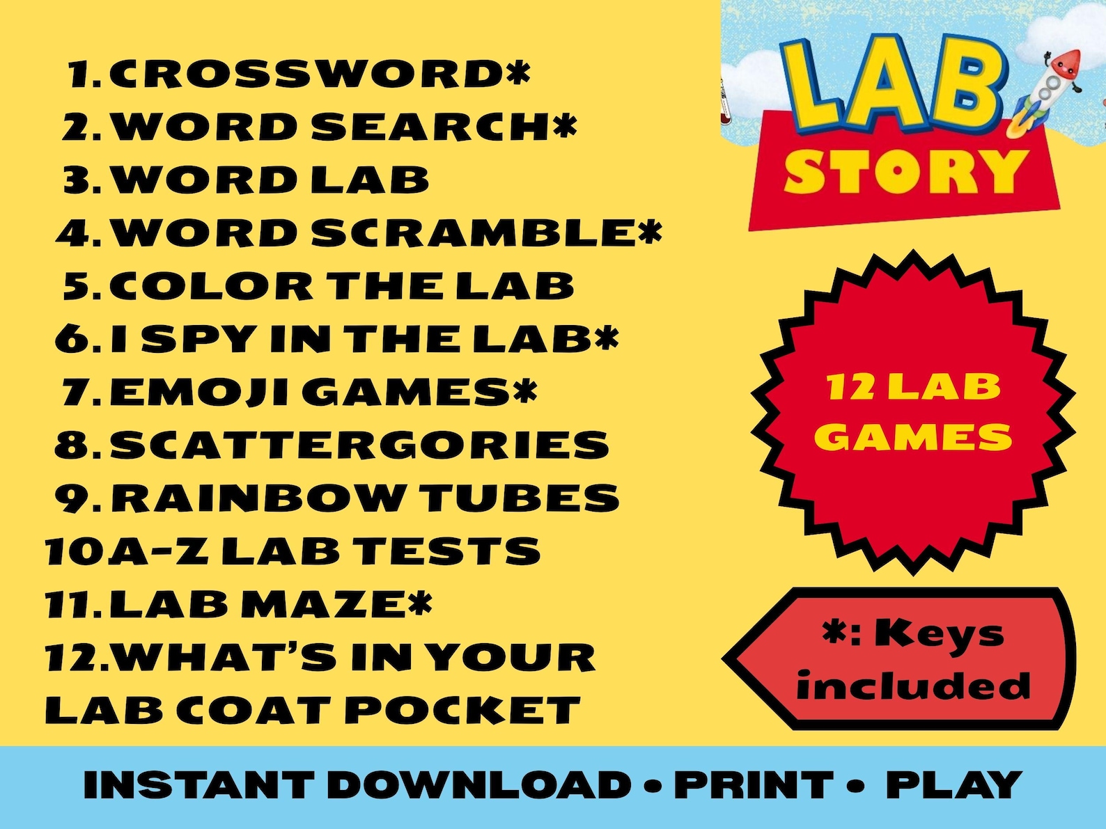 Medical Lab Week Games Bundle | 12 Printable Activities (PDF Download ...