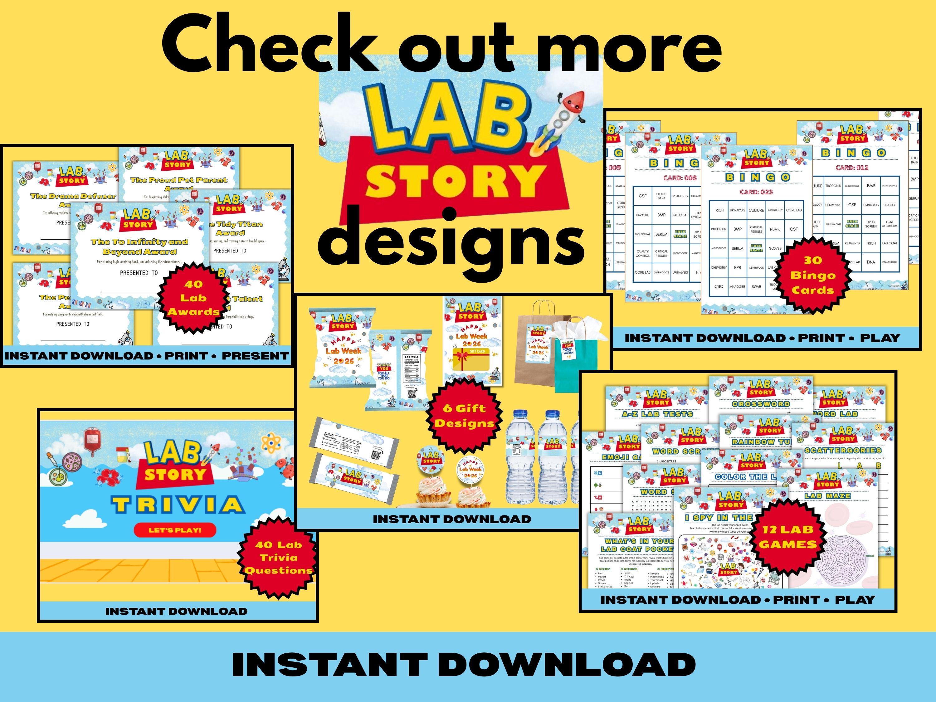 Medical Lab Week Games Bundle | 12 Printable Activities (PDF Download ...
